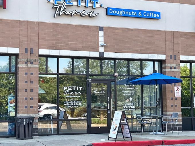 Petit Three's modern storefront beckons with promise &ndash; like finding a secret clubhouse for grown-ups who still believe in breakfast magic.