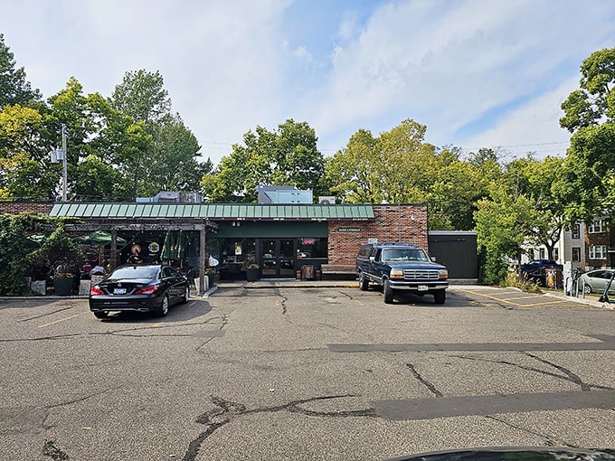 The unassuming green-roofed building houses pizza magic that would make even the most dedicated New Yorker question their loyalty.