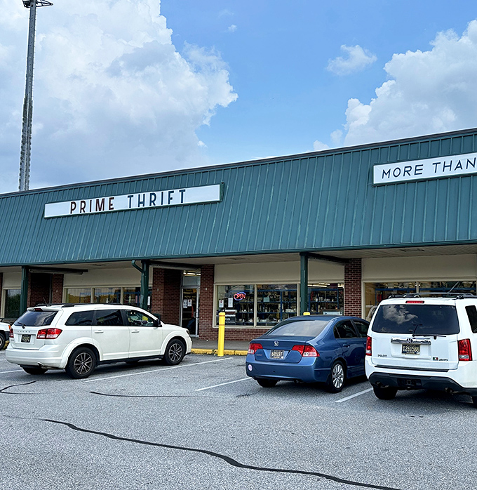 Prime Thrift's unassuming green exterior hides a treasure trove inside. Like finding a Rolex in your grandma's junk drawer!