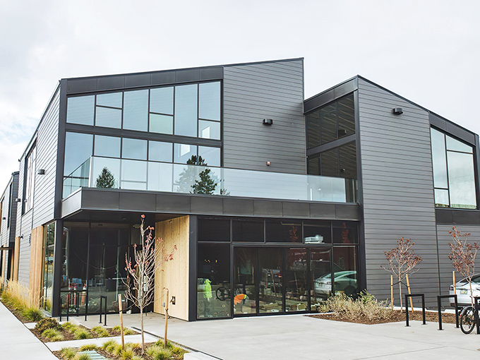 Now this is what modern steakhouse architecture looks like - sleek, inviting, and promising something special inside those glass walls.