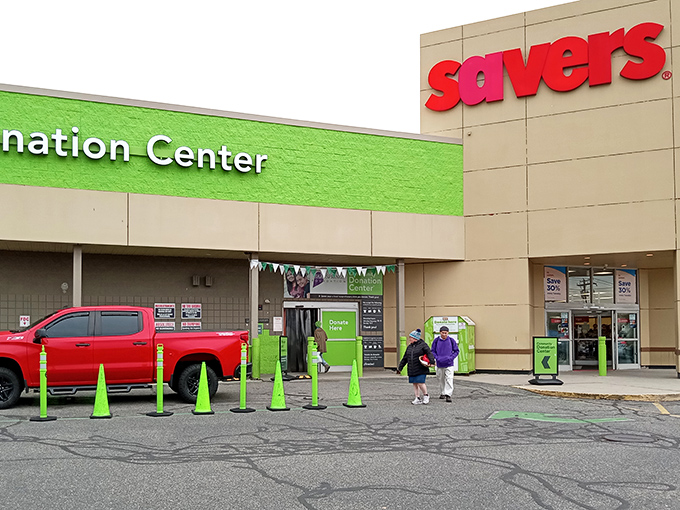 Look at this treasure trove! Savers Orange proves that happiness comes in bright green donation centers.
