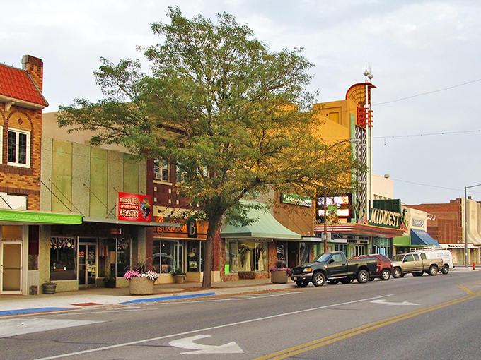 Main Street magic unfolds where colorful storefronts create a Norman Rockwell painting come to life.