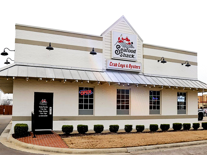 This unassuming white building holds seafood treasures that would make any coastal town jealous.