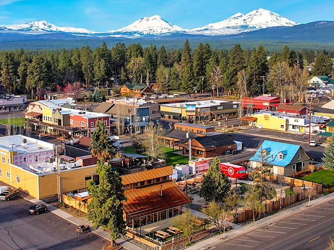 Sisters' colorful western storefronts sit beneath the watchful gaze of the Three Sisters mountains, like a movie set come to life.