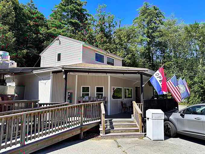 The unassuming exterior of Smokehaus hides a world of smoky treasures. Like finding a BBQ speakeasy in the New Hampshire woods!