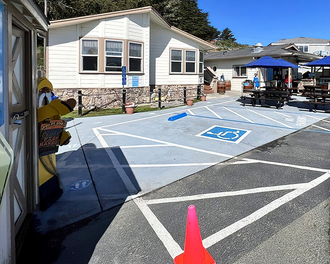 Spud Point Crab Co.'s charming exterior welcomes chowder lovers to this Bodega Bay institution where seafood dreams come true.