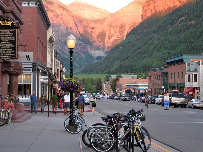 Golden hour in Telluride transforms this box canyon into nature's own cathedral of light.