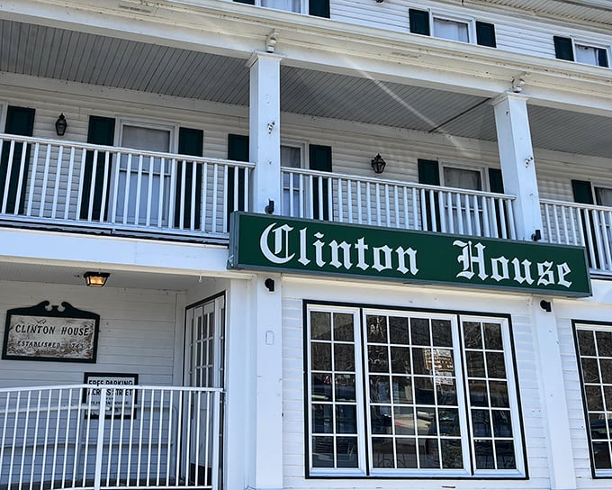 Classic white clapboard charm meets serious steak game - this Clinton gem looks like home feels.