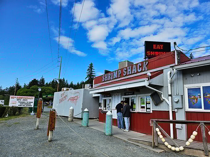 The Shrimp Shack's red and white exterior might look humble, but inside awaits seafood magic that'll make you a believer.