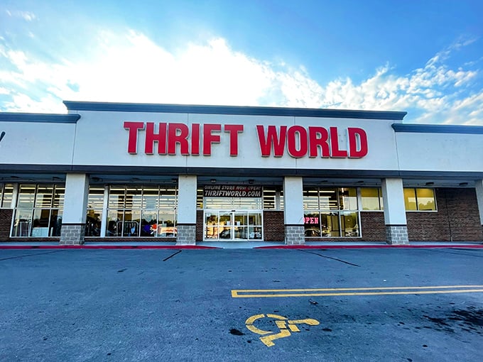 Thrift World's massive storefront promises treasure hunting adventures that could last all day long.