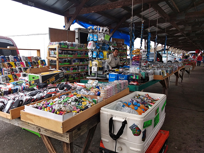 Like a treasure hunter's paradise, this covered market buzzes with colorful bins overflowing with collectibles and curiosities.