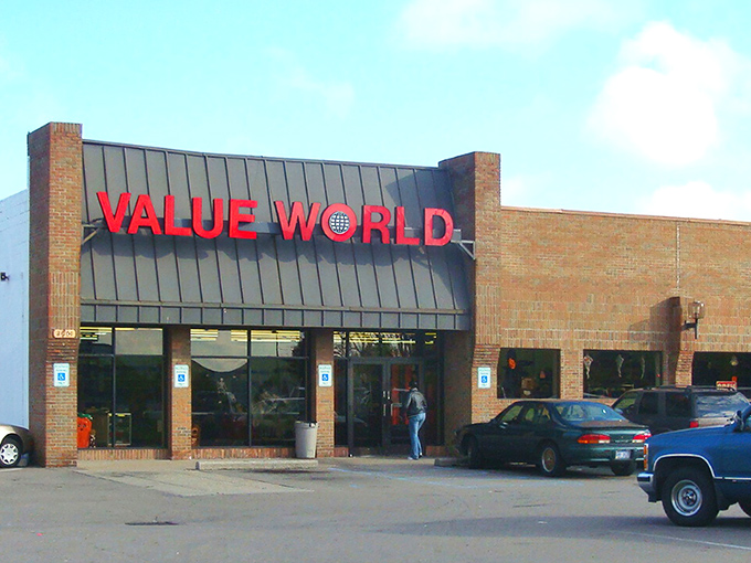 That classic red Value World sign promises treasure hunting adventures that could last all day long. 