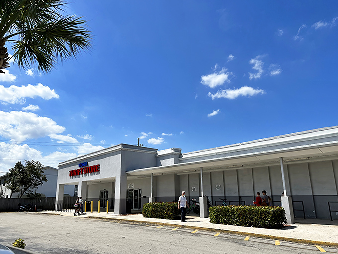 World Thrift's pristine exterior promises treasure hunting adventures that would make Indiana Jones jealous of your shopping skills.