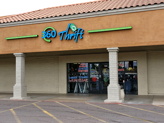Wednesday stamp day at 360 Thrift - where bargain hunters gather like it's the Super Bowl of savings.