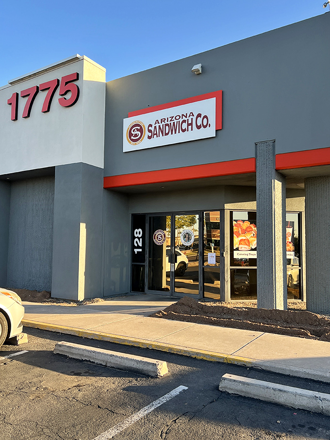 That orange stripe welcomes you like a friendly handshake, promising good food without the pretense or inflated prices.