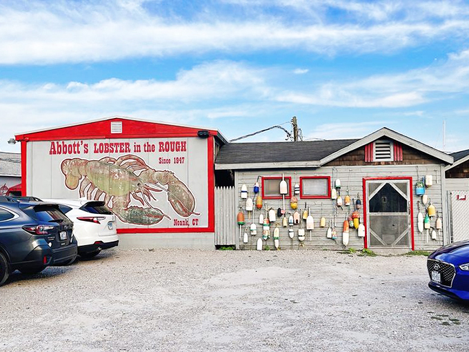 That giant lobster mural isn't just decoration&mdash;it's a promise of the buttery treasures waiting inside.