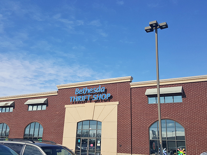 Sunshine and savings! AbleLight's welcoming storefront promises a wonderland of pre-loved treasures inside those arched windows.