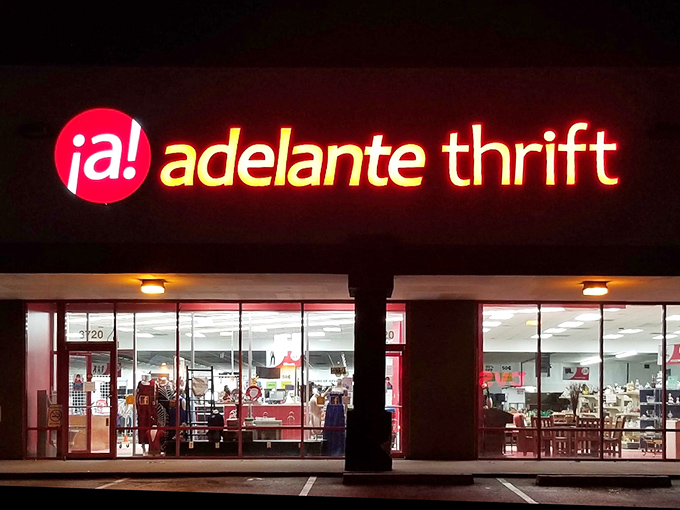 When those lights flip on at night, treasure seekers know the deals are waiting just beyond those glass doors.