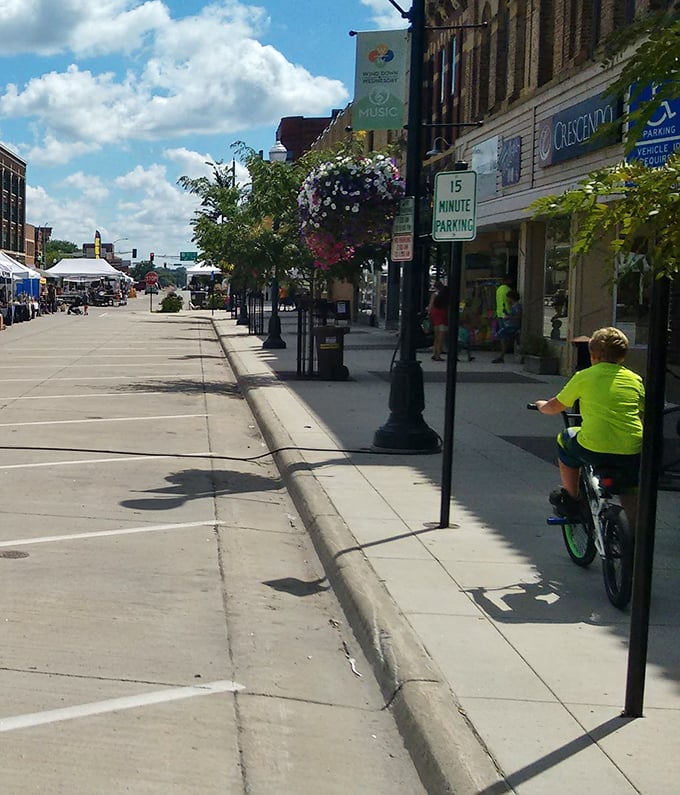 Small-city streets lined with local shops remind you when communities actually knew each other's names and cared.