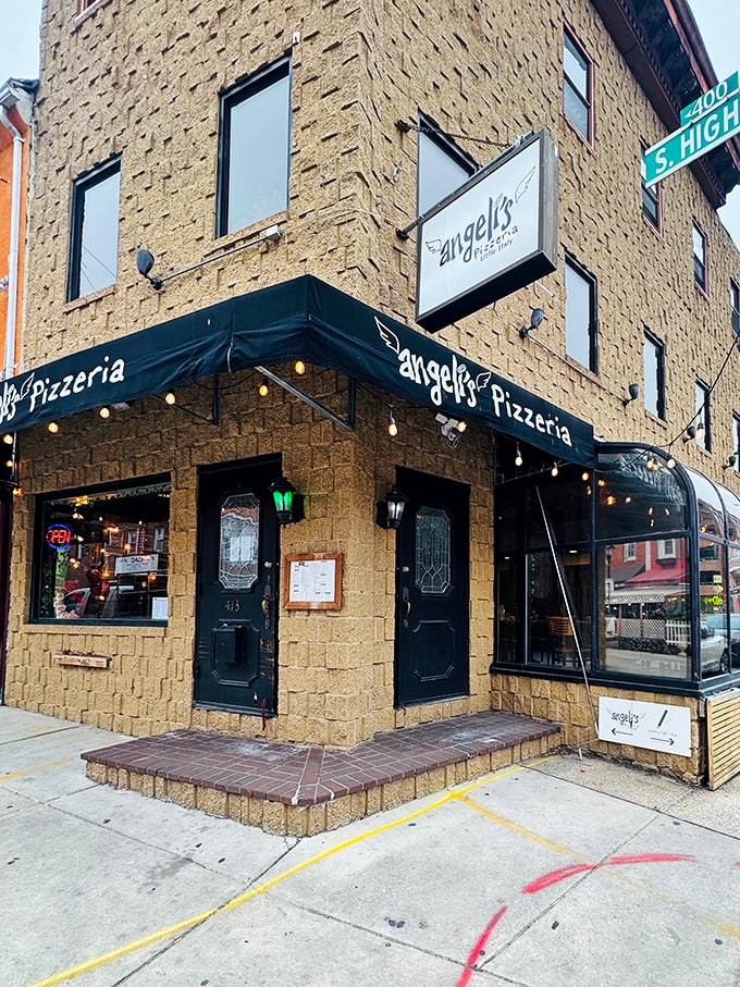 String lights and Italian flags welcome pizza lovers to this Baltimore gem where dough dreams come true.