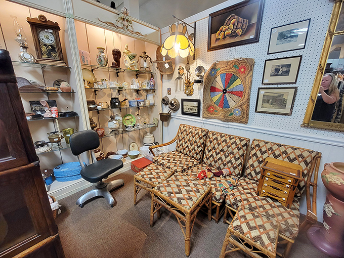 Step into this cozy nook where vintage wicker furniture and glowing lamps create the perfect "I remember when" moment.