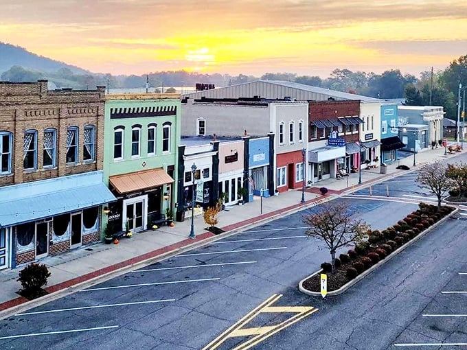 Golden hour transforms this sleepy downtown into something Norman Rockwell would have painted on his best day.