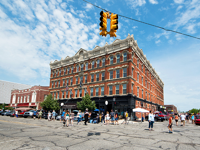 Historic brick buildings line Bay City's streets, whispering stories of lumber barons and simpler times.