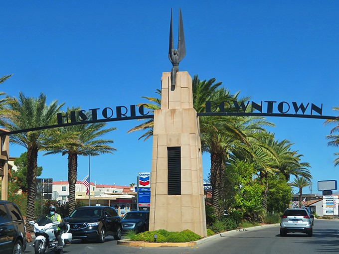 Historic downtown Boulder City welcomes retirees with tree-lined streets and that rare small-town Nevada charm.