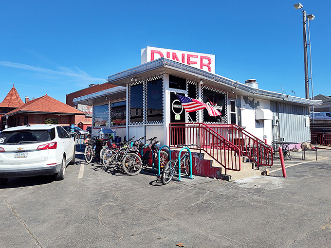 Bicycles parked outside mean locals know what's up&mdash;this shiny diner serves the kind of breakfast that makes hitting the snooze button a cardinal sin.