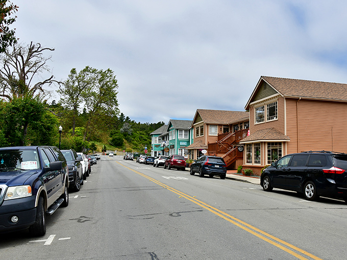 Main Street Cambria, where every shop looks like it belongs on a postcard. Small-town magic at its finest.