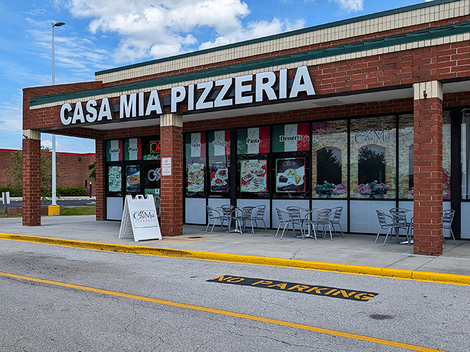Casa Mia's unassuming storefront proves that great pizza doesn't need flashy marketing to win hearts.