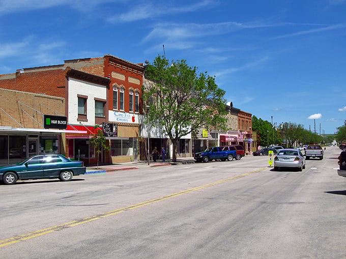 This main street scene captures small-town America at its most photogenic and welcoming.