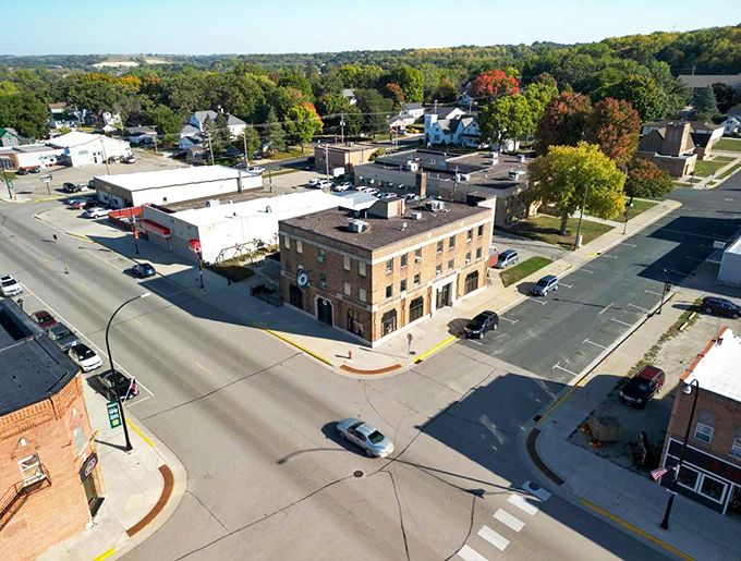 Downtown Chatfield's brick buildings stand like friendly sentinels, guarding the secret of affordable small-town living.