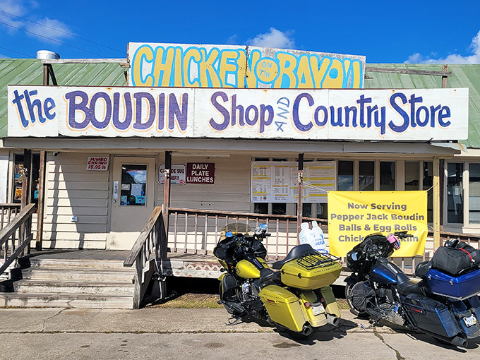 The motorcycles parked outside tell the real story &ndash; road warriors know this unassuming country store hides chicken worth traveling for.