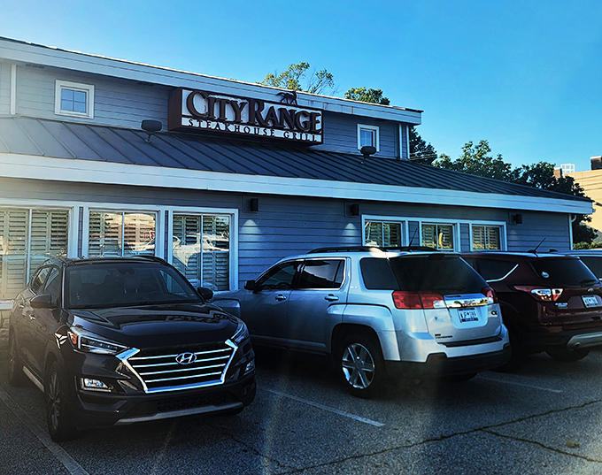CityRange's blue-gray facade might not scream "food temple," but trust me—steak lovers know what treasures await inside those doors.