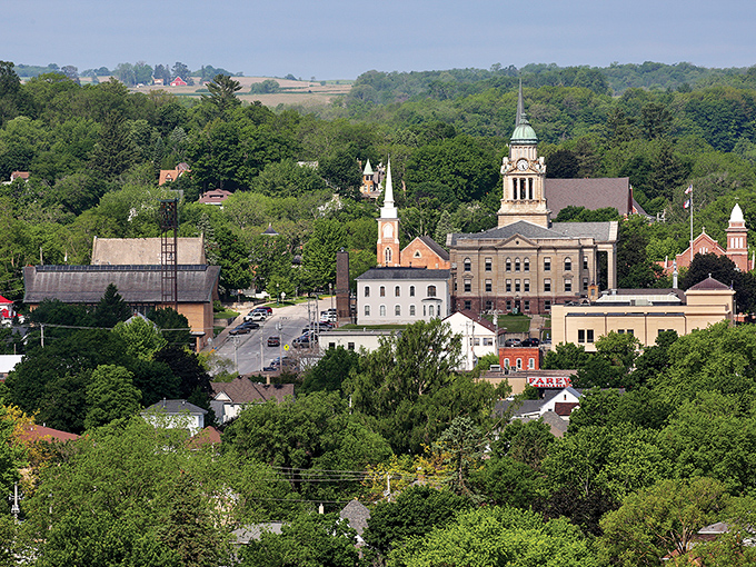 This bird's-eye view of downtown Decorah proves small towns can pack big visual punches.