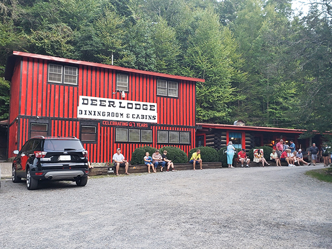 The crowd lined up outside says it all &mdash; this rustic red lodge is where mountain appetites meet their match.
