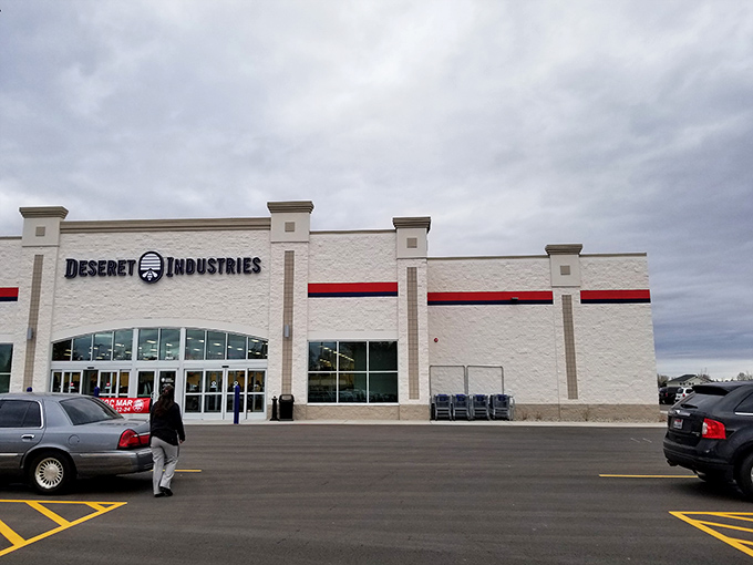 Clean lines and spacious parking hint at the organized wonderland of bargains waiting within.