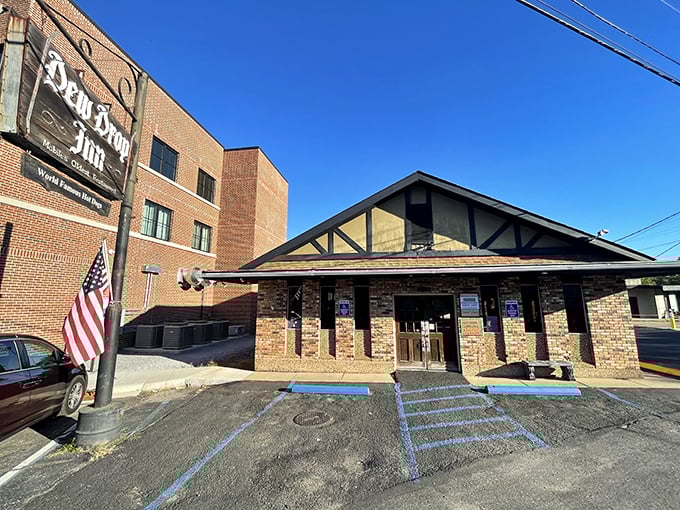 This unassuming brick facade hides decades of hot dog history, where locals have been getting their fix since before Instagram could make food famous.