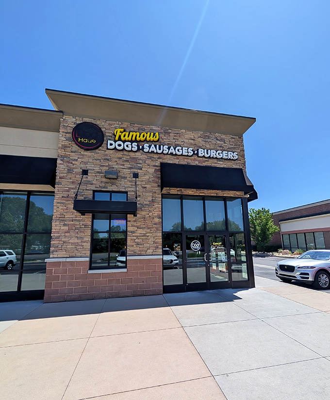 Stone and brick elegance houses some seriously elevated frankfurters - this isn't your ballpark's concession stand.