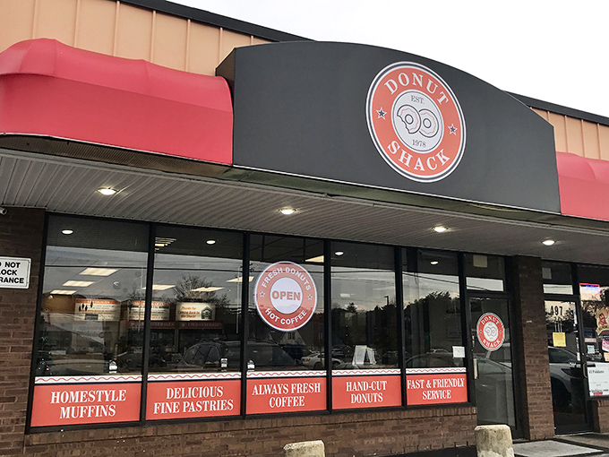 With its classic red awning and retro vibe, Donut Shack looks like it was plucked straight from a Norman Rockwell painting of breakfast heaven.
