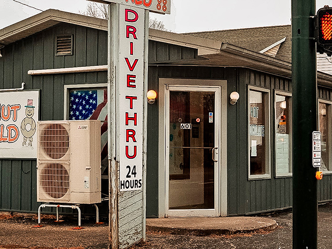 That "DRIVE THRU 24 HOURS" sign is the bat signal for night owls with sweet cravings across Lancaster.