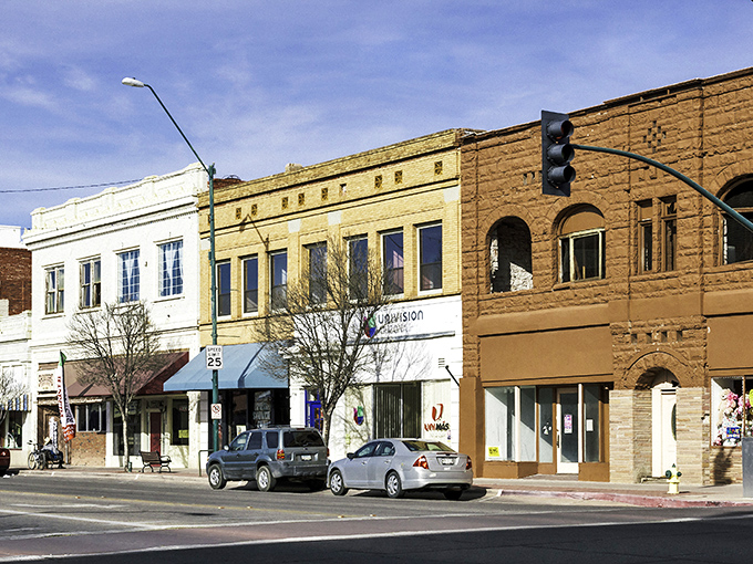 These weathered facades in Douglas tell tales of boom times and border crossings, standing proudly like sentinels of Arizona's colorful past.