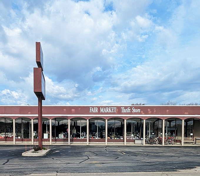 Like a treasure chest disguised as a strip mall tenant, Fair Market's exterior hides a wonderland of secondhand gems.