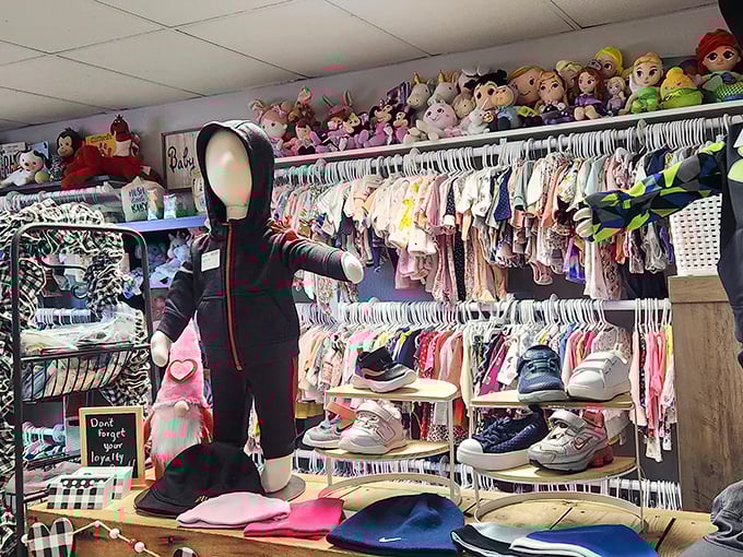 Kids' clothing galore creates a rainbow of possibilities for growing families on budgets.