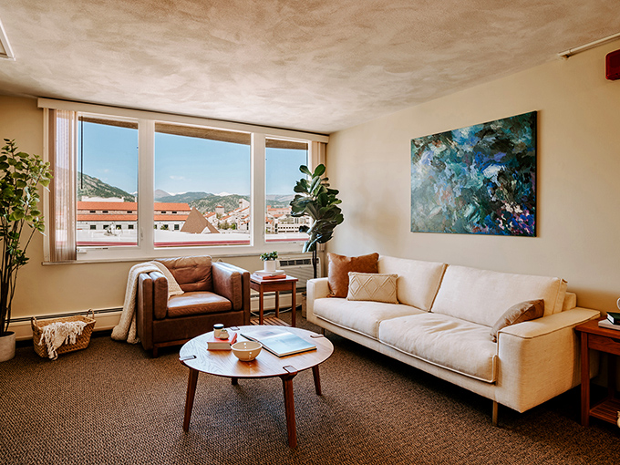 Mountain views from your window beat any cable package &ndash; and the price is definitely right.