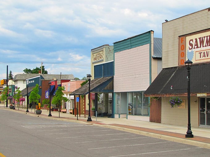 Downtown Grayling showcases that classic American streetscape where neighbors still wave hello.