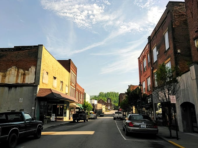 Main Street Harlan stretches ahead like an invitation to discover small-town Kentucky charm at its finest.