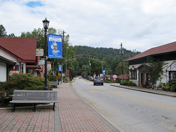 "Willkommen to Oktoberfest!" Helen's Alpine archway invites you to trade Atlanta traffic for Bavarian bliss where the only rush is to the pretzel stand.