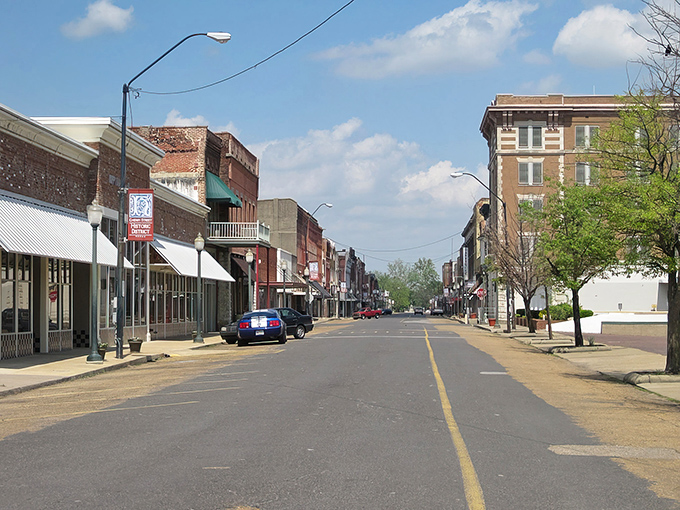 Cherry Street stretches like a time capsule, where every storefront holds decades of Delta stories.